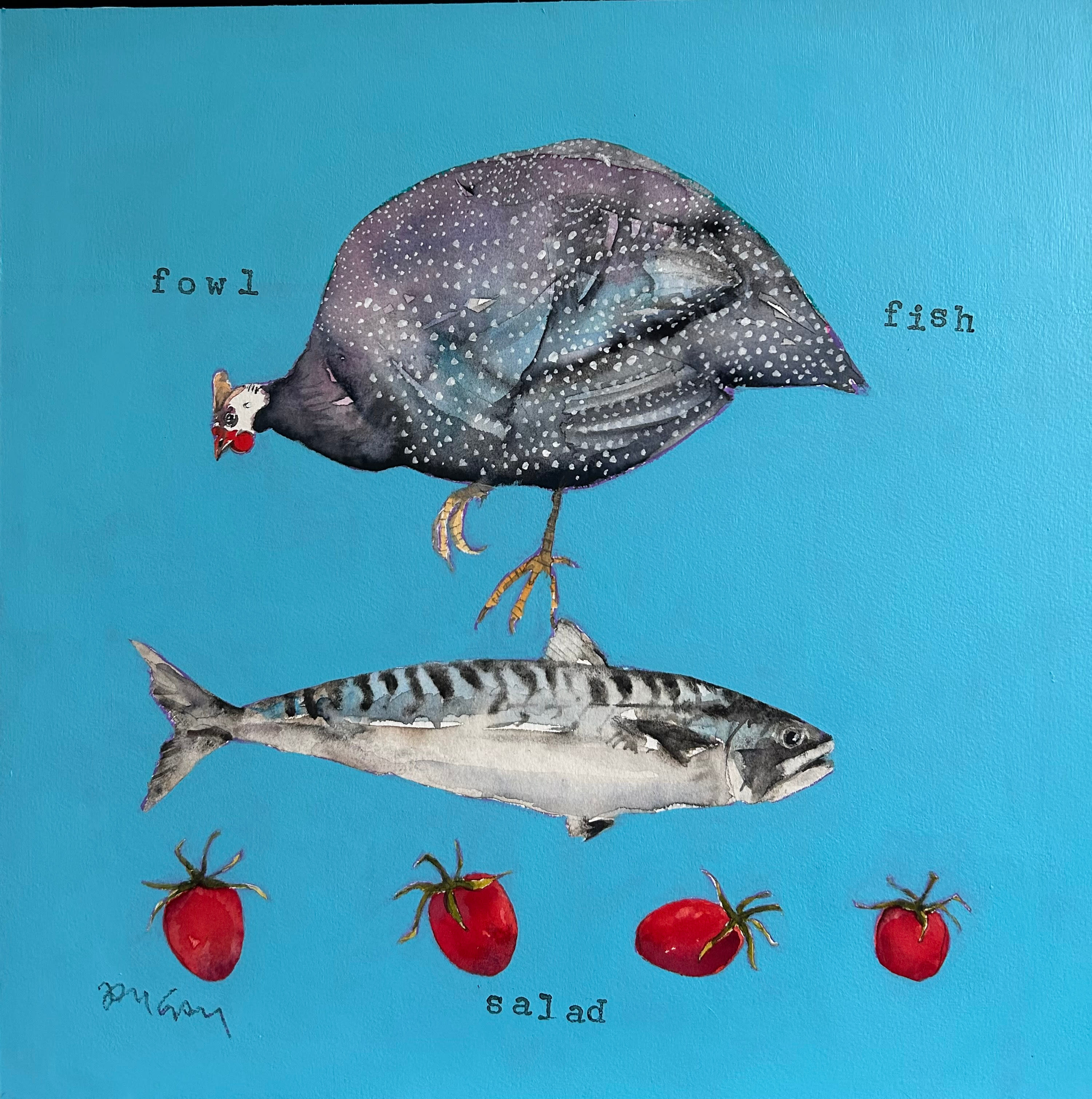 Fowl Fish and Salad | Janice Gray RSW | Morningside Gallery Edinburgh